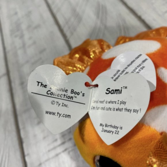 Ty | Toys | Ty Beanie Boos Sami The Orange Clown Fish Glitter Eyes6 ...